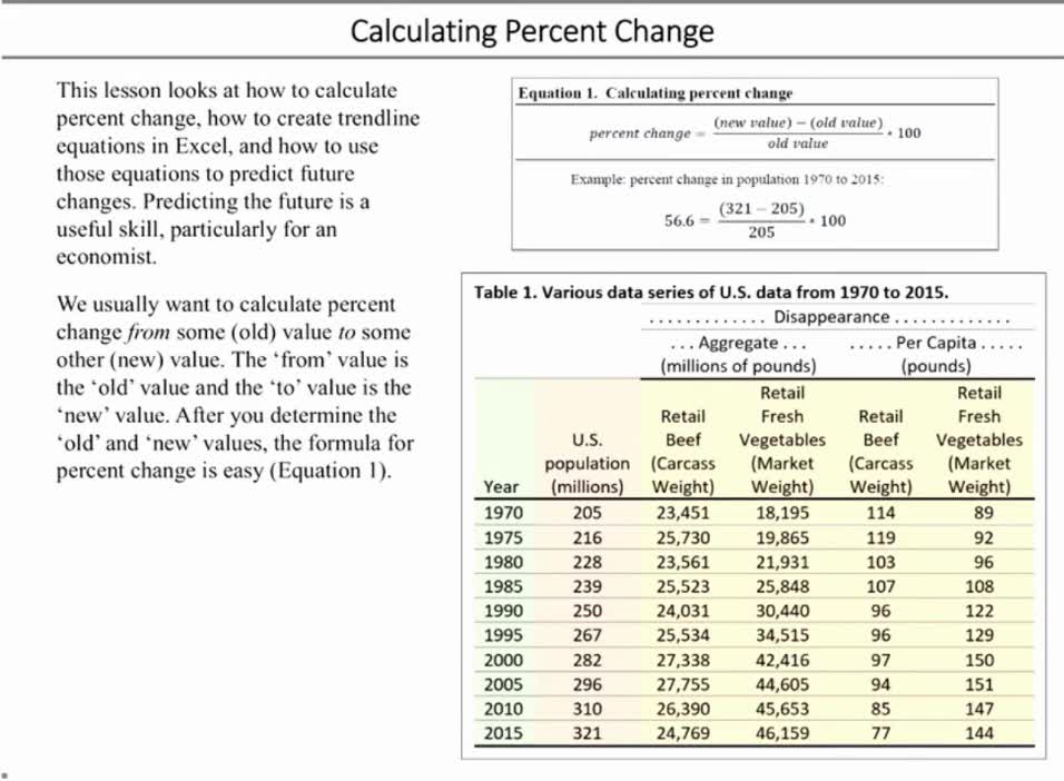 Calculate Percent Change | Lumina Media Player